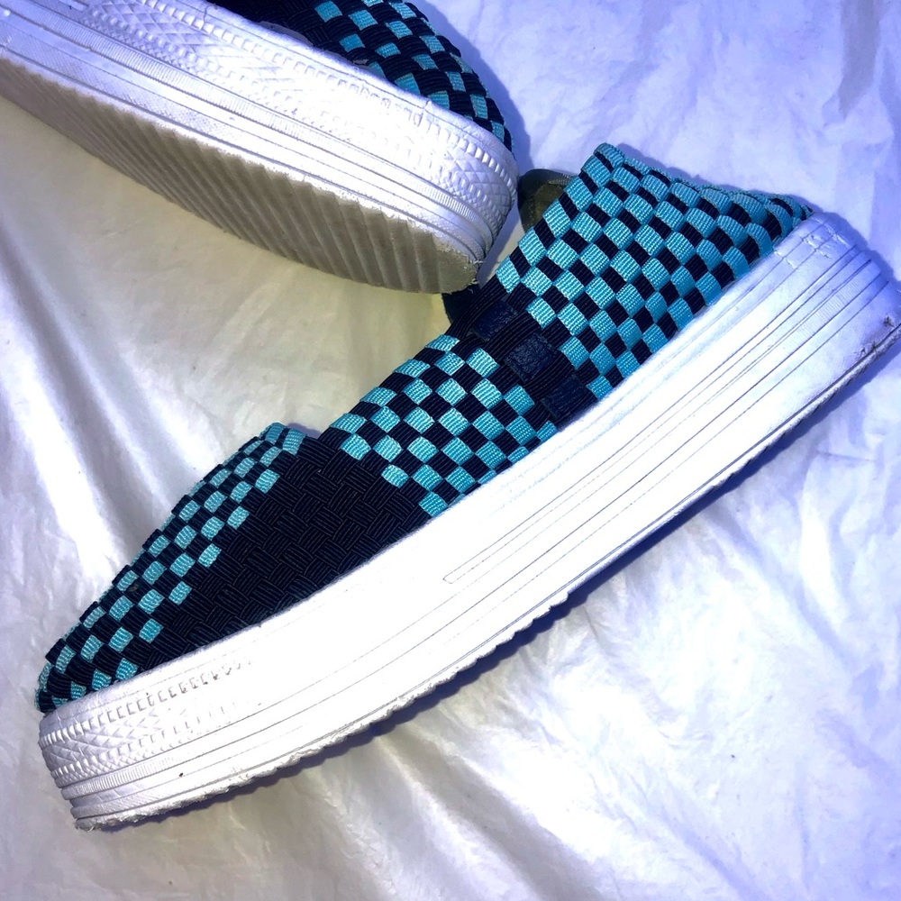 Funky Checkered Platform Shoes. Women’s Size 9 - Gem